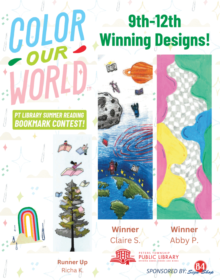 Update: Summer Bookmark Contest Winners - Peters Township Public Library